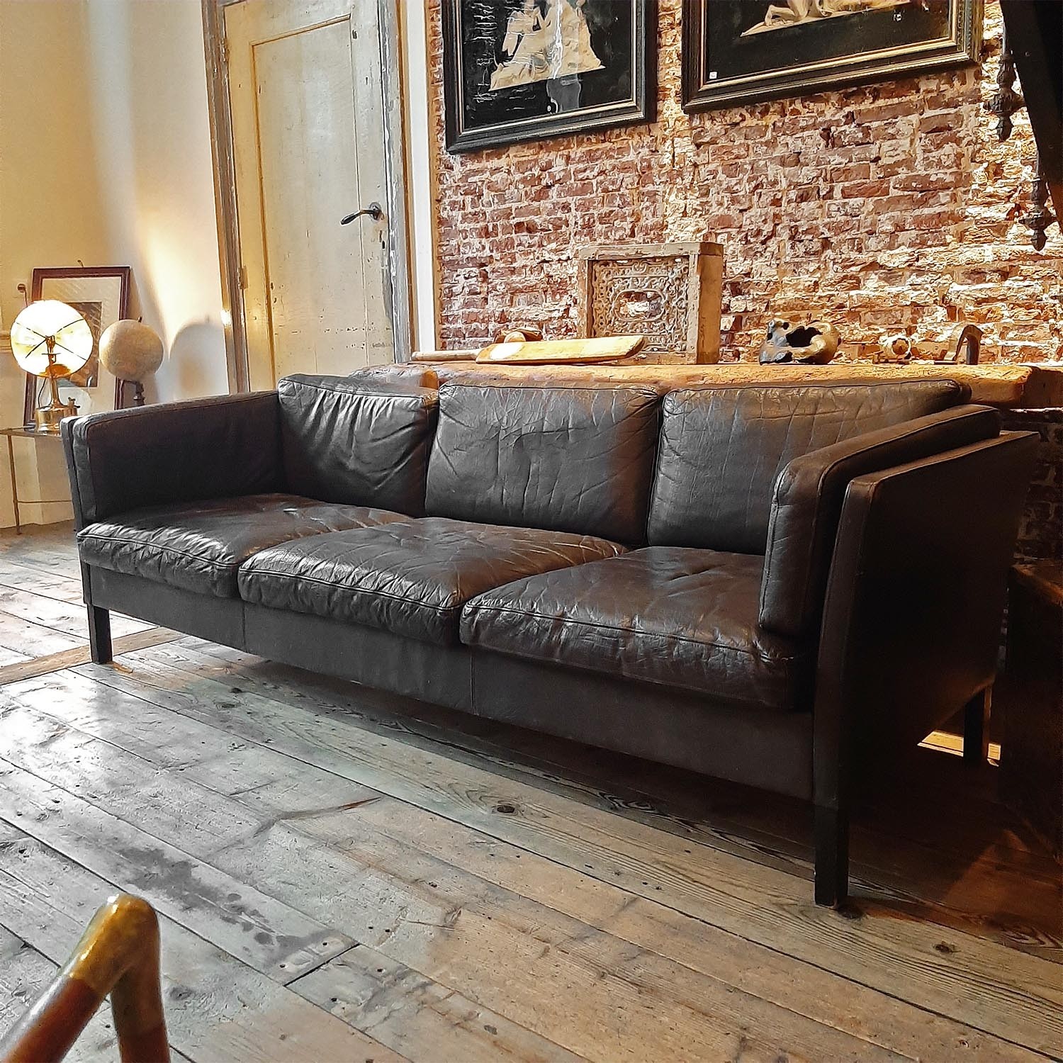 Echte alte Vintage braune Ledercouch - Piet Jonker