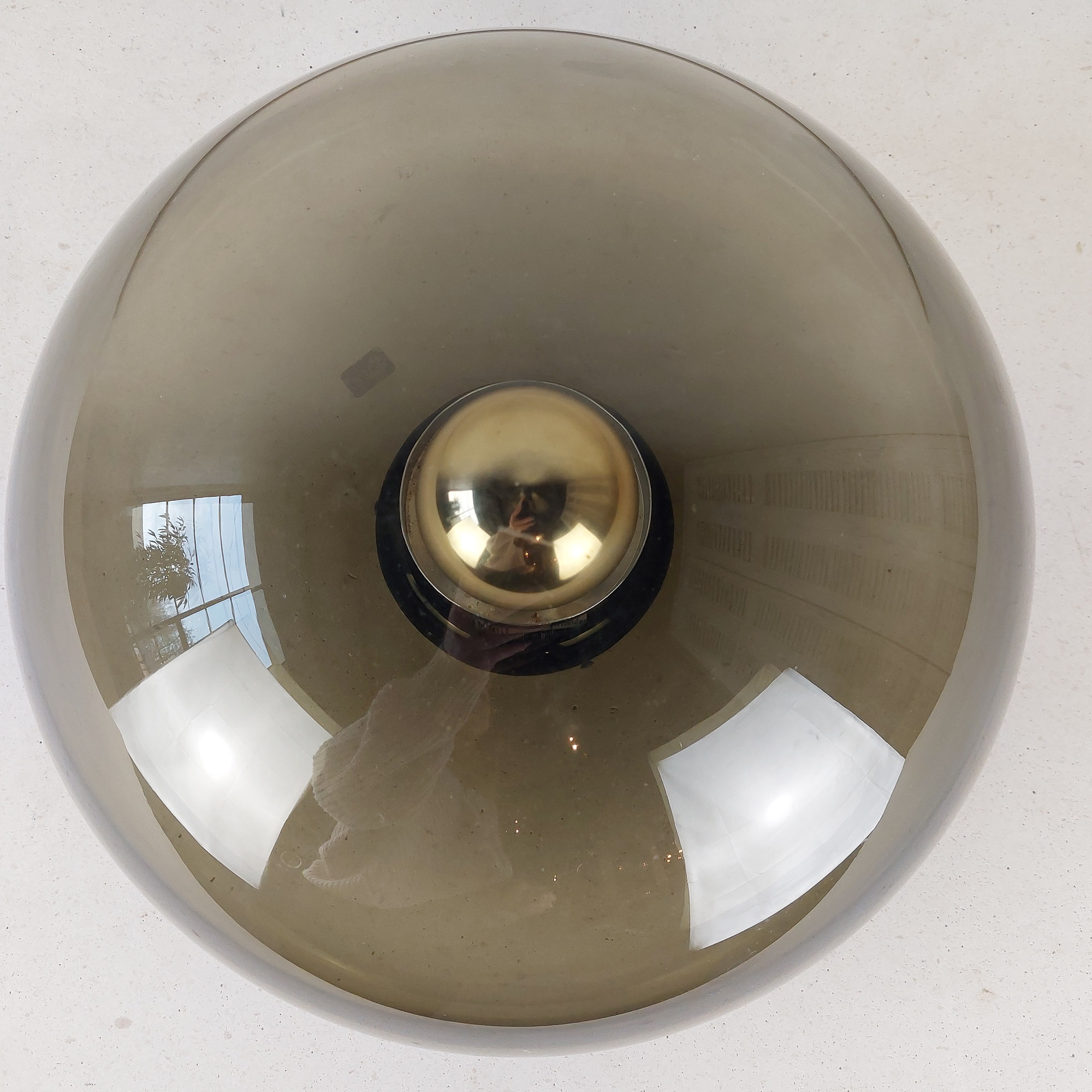 Raak Wandleuchte oder Deckenleuchte aus Rauchglas - Piet Jonker